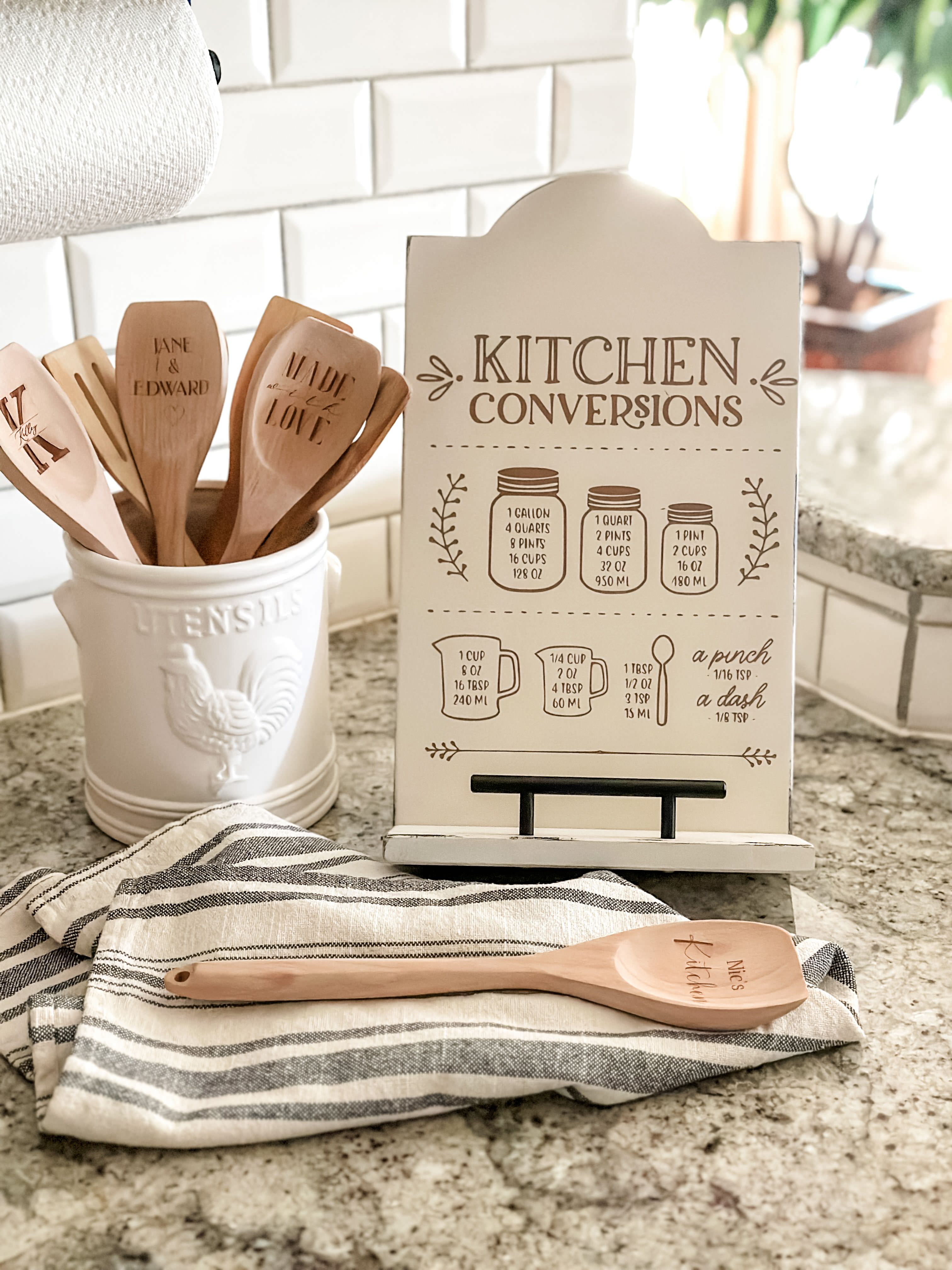 Ivory Kitchen conversion chart cookbook holder – The LoveMade Home