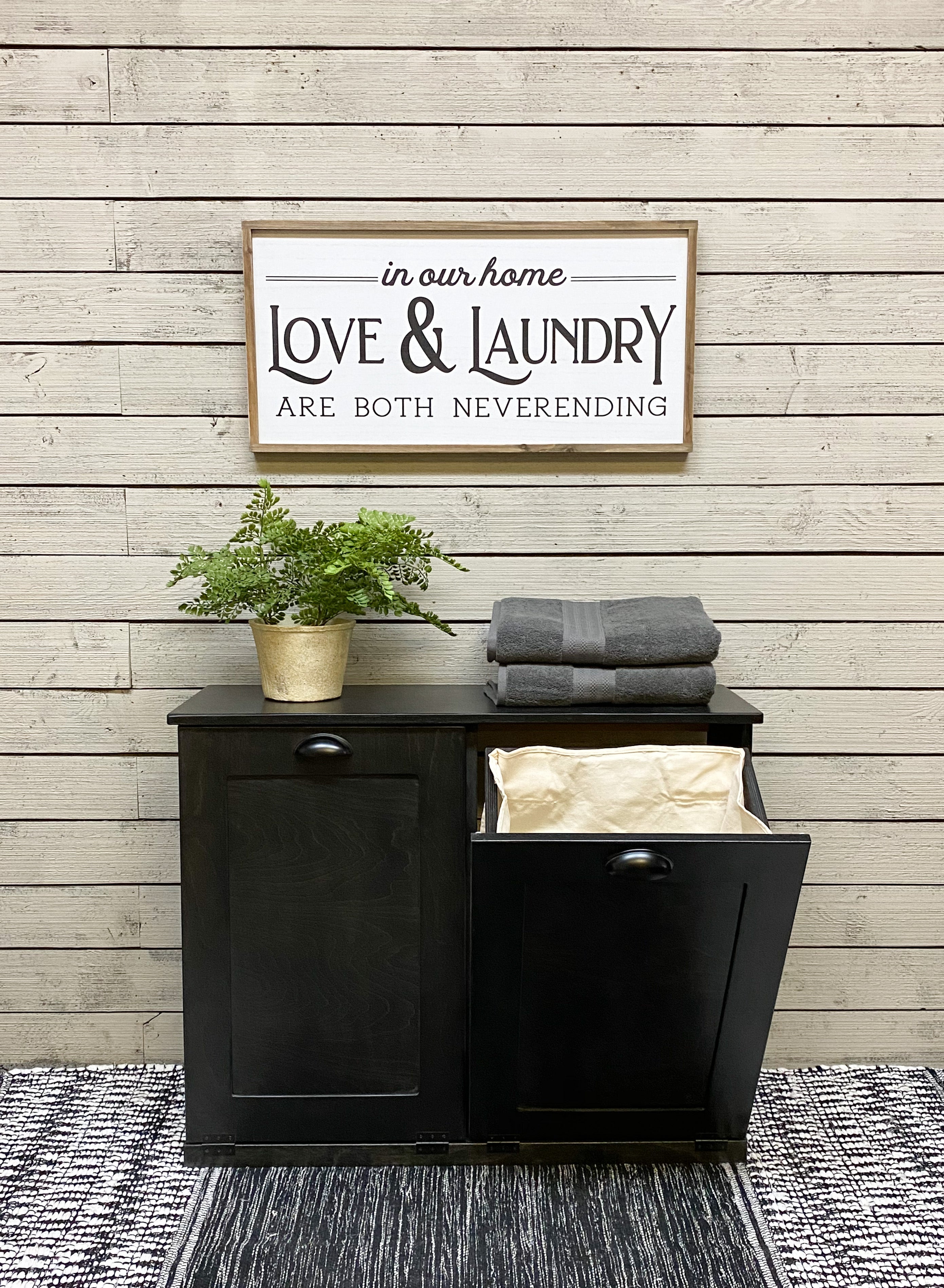 Double Tilt Out Hidden Laundry Hamper Cabinet – The LoveMade Home