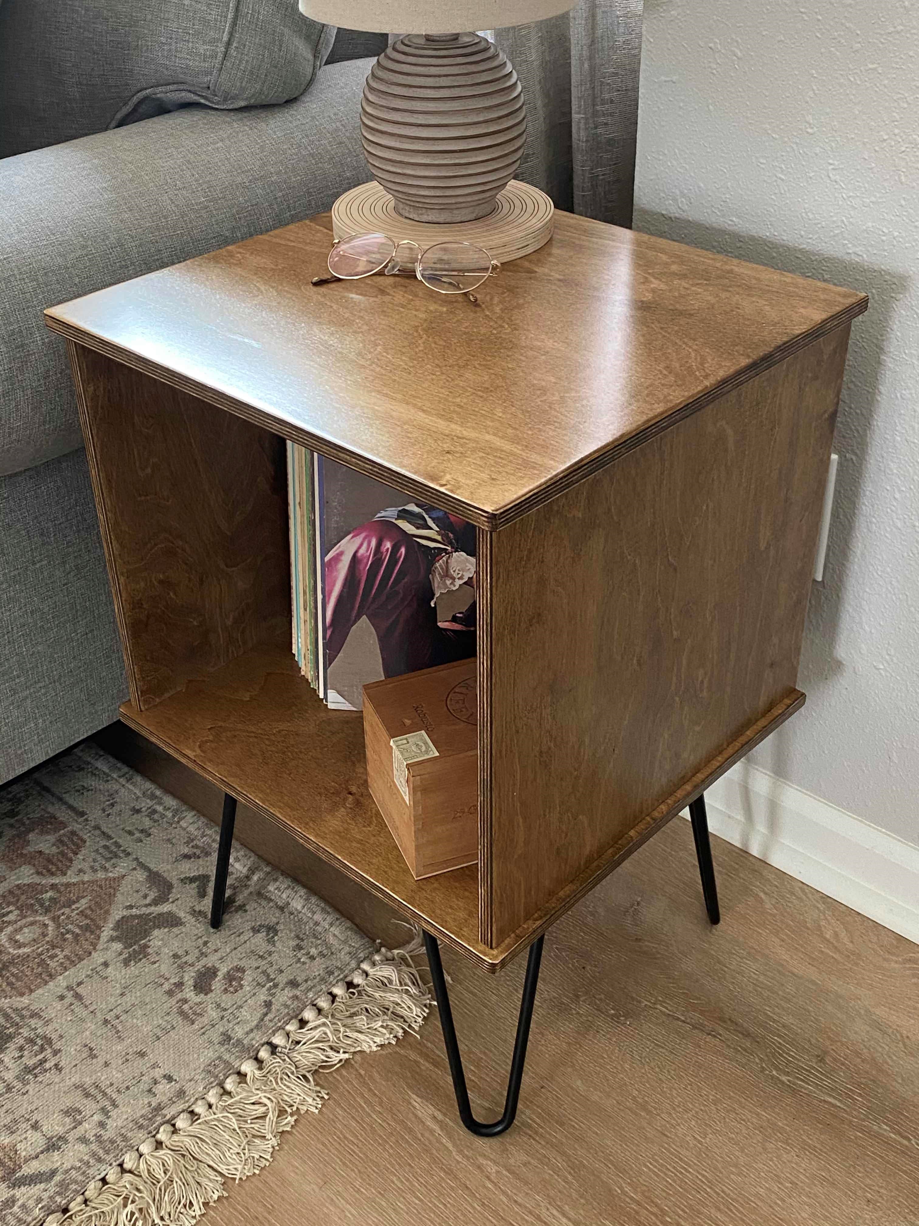 Vinyl album storage cabinet ~ side table - end table – The LoveMade Home